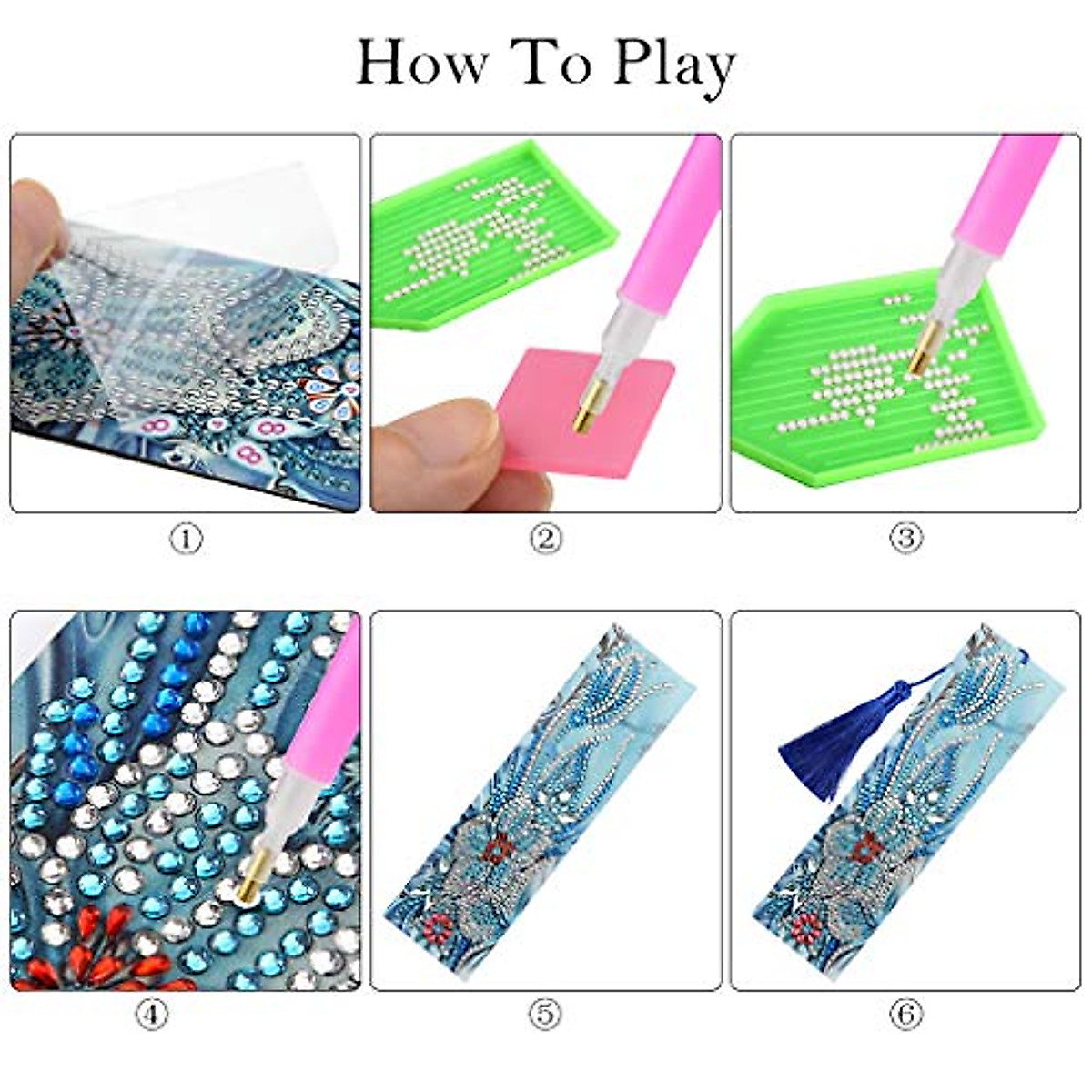 Bskifnn 2Pack Diamond Painting Bookmarks DIY Bookmarks with Tassel Great Gifts for Christmas, Thanksgiving, New Year, Birthday