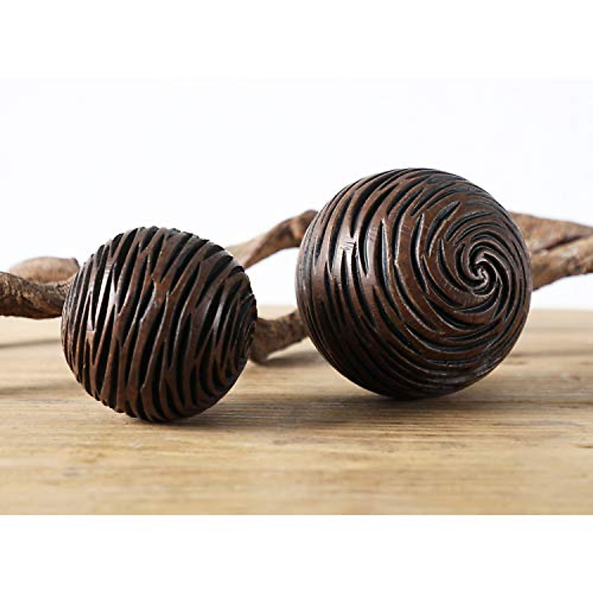 Seraphic 5pc Large Decorative Bowl for Home Decor Coffee, Kitchen, Dining Table Centerpieces, Orbs/Balls Included, Brown