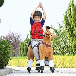 Gidygo Kids Ride On Pony Rider Horse Riding Walking Plush Animal for Children 3 to 6 Years Old or Up to 65 Pounds