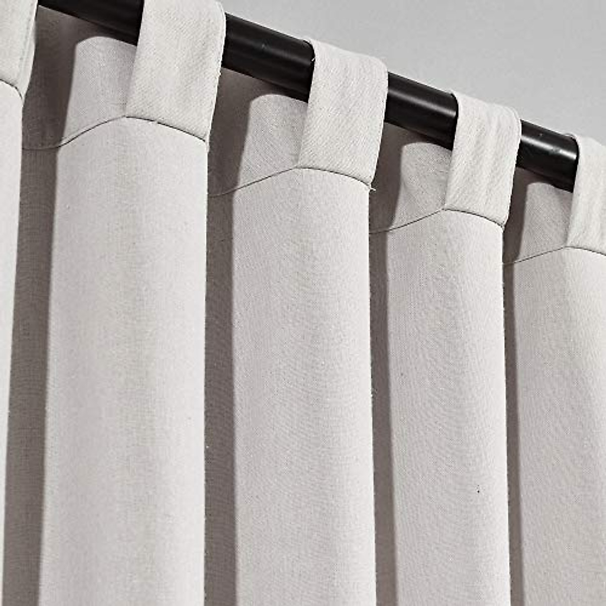 Lush Decor Ivy Tassel Faux Linen Window Curtain Panel Pair, 84 in x 40 in, Light Gray