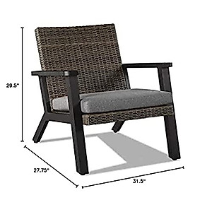 Real Flame 1120-BLK Norwood Set (2 Chairs), Brown/Gray Wicker