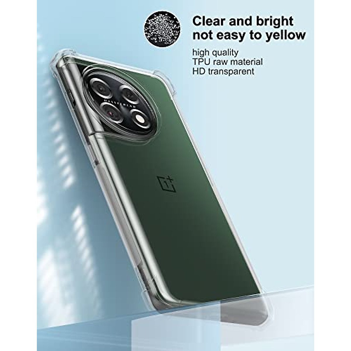 Foluu for OnePlus 11 Case, for OnePlus 11 Phone Case Clear, Scratch Resistant Reinforced Corners TPU Rubber Soft Skin Silicone Protective Case Cover for OnePlus 11 2023 (Crystal Clear)