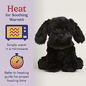 warmies Microwavable & Weighted Stuffed Animals, Black Lab - Heated Stuffed Animal Plushie for Warmth & Comfort - Cute Soft Plush Toys for Adults & Children (Boys, Girls, Babies & Toddlers)