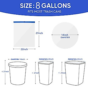 Trash Bag 8 Gallon Medium Drawstring Garbage Bags for 8 Gallon Trash Cans, Kitchen Bedroom Bathroom Living room Office Restaurant Thickened Stretchy (60 Count)