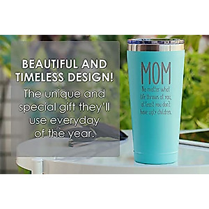 Gifts for Mom - Mom, Ugly Children - 30 oz Mint Insulated Stainless Steel Tumbler w/Lid - Birthday Mothers Day Christmas Stocking Stuffer Ideas from Daughter Son Kids - Mother Moms Mama Madre