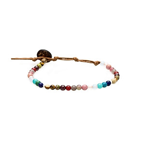 Lotus and Luna 4MM Energy Chakra Healing Bracelet with Real Stones Jade, Pearl, Rose Quartz, Amethyst, Moonstone (Master Healer)