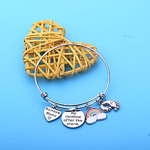 SEIRAA New Mommy Gifts Rainbow Baby Bracelet My Rainbow After the Storm Rainbow Jewelry for Pregnancy Expectant Mother (Rainbow Baby Bracelet)