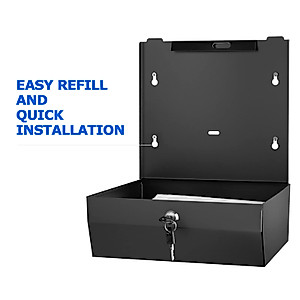 Paper Towel Dispenser Wall Mount Commercial, C Fold Multifold Hand Paper Towel Dispenser, Stainless Steel Tissue Holder (Matte Black)