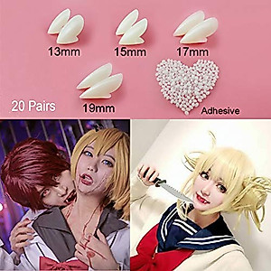 UVEEFUN 20 Pairs Vampire Teeth Fangs Fake Teeth for Halloween Party Zombie Ghost Devil Cosplay - Include Fangs Adhesive