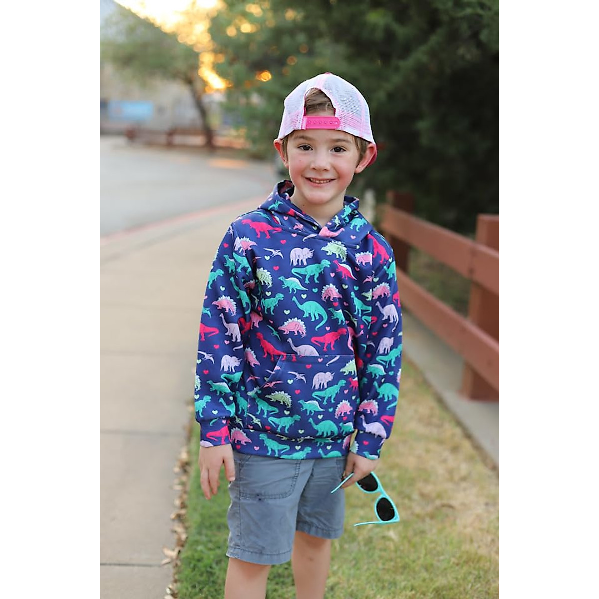 Toddlers Girl Dinosaur Sweaters Hoodies 3D Printed Colorful Animal Zoo Hooys Pullover Sweatshirts sOFT Comfy Stretch Long Sleeve Baby Kids Children Outfits for Little Boy Size 4 5 6 Years Old Clothing