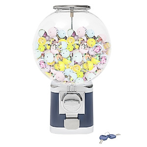 Gumball Machine,Big Bubble Gumball Dispenser Machine,1.26in Ball Bulk Vending Machine with Key,Classic Bubble Capsule Toys Candy Dispenser,Vending Machine,Gift Toys for Girls and Boys(Dark Blue)