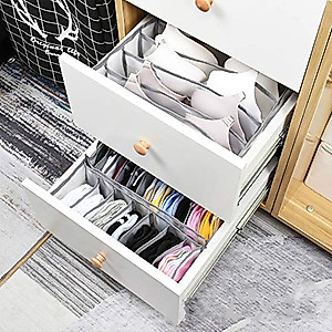 Pack of 3 Closet Organizers and Storage Set Compartment Foldable Underwear Storage Box, There Are 6/7/11 Compartment Nylon Compartments, Can Hold Socks, Bras, Underwear