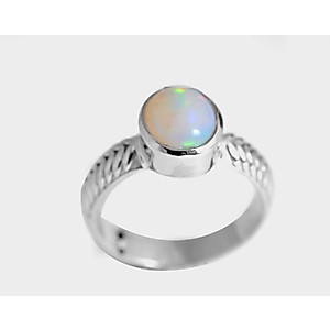 3.50 Carat Natural Finest Fire Ethiopian Opal Gemstone 925 Sterling Silver Handmade Women Ring