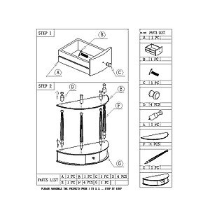 Frenchi Home Furnishing Canterbury End Table, 23.2 in x 11.62 in x 28.57 in, White