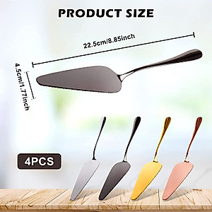 Spatula Pizza Server, 4 Pcs Pie Server, Tainless Steel Pie Spatula, Multi-Function Pizza Spatula, Cake Server Spatula for Celebration Party Wedding Home or More (Four Colors)