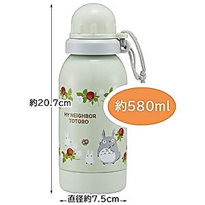 Skater SSSC6-A Single Layer Stainless Steel Bottle, 20.9 fl oz (580 ml), Room Temperature, Health, For Drinks, My Neighbor Totoro, Strawberry, Studio Ghibli