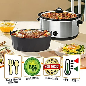 KOCWELL Slow Cooker Liners Compatible for Crock Pot 7-8 QT Oval, Easyjoy for Crock Pot Liners For 7 Quart Oval Slow Cookers, Reusable Silicone Slow Cooker Liner For Crock Pot Insert, Dishwasher Safe BPA Free