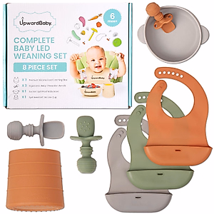 Upward Baby Led Weaning Supplies, Silicone Baby Feeding Set, Baby Feeding Essentials, Baby Led Weaning Set, Baby Eating Essentials, Baby Silicone Feeding Set, Baby Dishes, Toddler Feeding Set