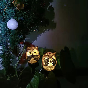 TastyHome Solar Owl Decor 3 Packs, Owl Solar Light Waterproof with Stake for Garden Decoration£¬Owl Solar Path Light Lamp Garden Sculptures & Statues for Lawn Backyard Decor