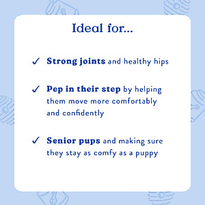 Bocce's Bakery Hip & Joint Supplement for Dogs, Daily Chews Made in The USA with Glucosamine, MSM, and Chondroitin, Supports Healthy Joints, Peanut Butter & Honey, 60 ct