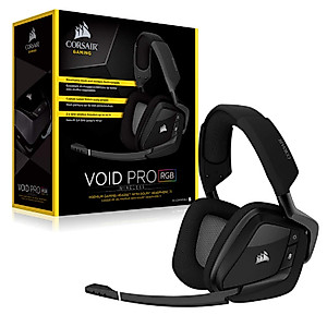 CORSAIR Void PRO RGB Wireless Gaming Headset - Dolby 7.1 Surround Sound Headphones for PC - Discord Certified - 50mm Drivers - Carbon