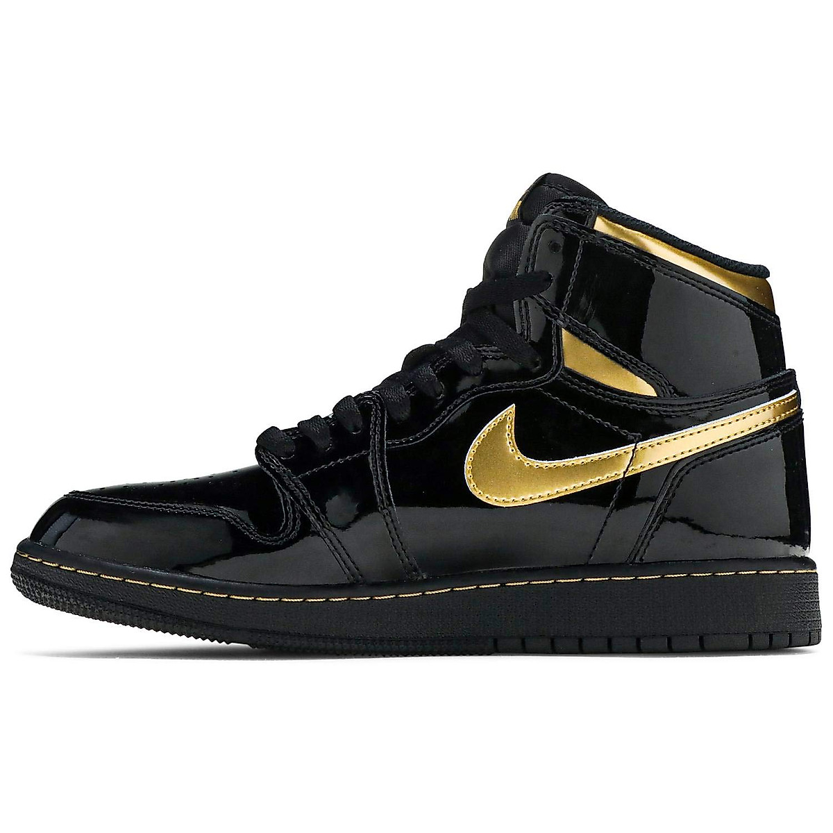 Jordan Mens Air Jordan 1 Retro High OG 555088 032 Black Metallic Gold - Size 8.5