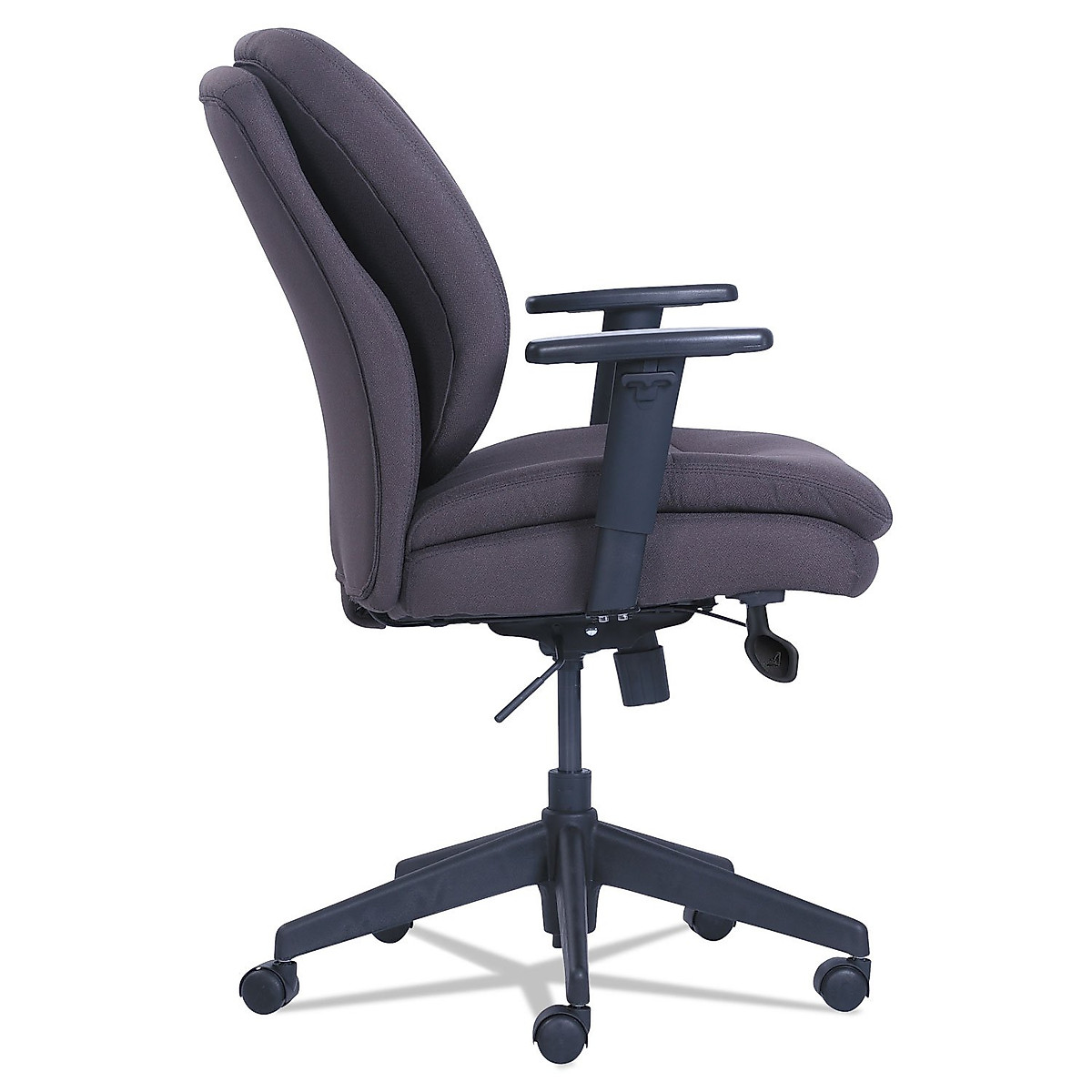 SertaPedic Cosset Ergonomic Task Chair, Supports Up to 275 Lb, 19.5" to 22.5" Seat Height, Gray Seat/Back, Black Base