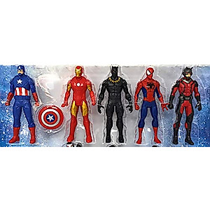 Marvel Avengers Action Figures - Iron Man, Hulk, Black Panther, Captain America, Spider Man, Ant Man, War Machine & Falcon! (8)