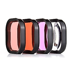 YALLSAME Dive Filter with Red Magenta Snorkel Red +5 Macro for GoPro Hero 11 10 9 8 Black Official Housing Case Ideal for Underwater/Snorkeling/Deep Diving/Fun Dive Photography Recording