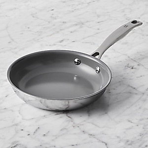 HENCKELS Clad H3 8-inch Induction Ceramic Nonstick Frying Pan, Stainless Steel, Durable and Easy to clean