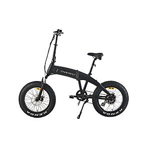 OVERFLY Hummer 20"x4"Fat Tire Electric Folding Bike for Commuter with 500W Bafang Motor, 48V/10.4A Battery, 7 Speed,Front Suspension Fork