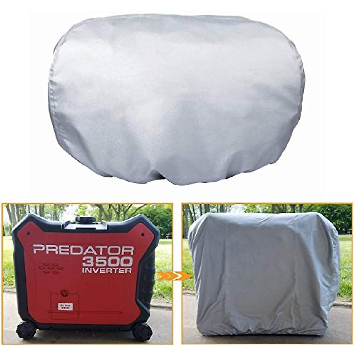 Yoursme Generator Waterproof Cover for Honda Generator EU3000is Predator 3500 Silver Outdoor Power Equipment Storage Replace 08P57-ZS9-00S