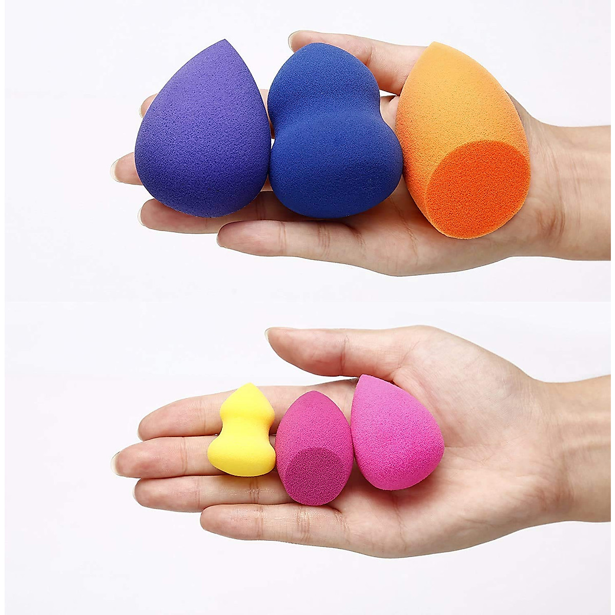 Miss Gorgeous London Makeup Sponge Set Blender Beauty Foundation Blending Sponge - Multi-colored 6 Pieces