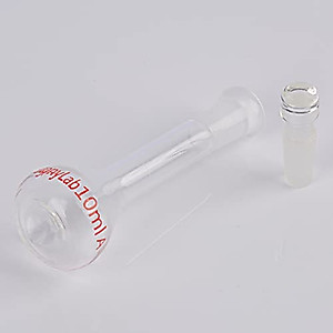 stonylab Glass Volumetric Flask Class A with Glass Stopper, Borosilicate Glass Heavy Wall Volumetric Flask Tolerance ±0.02 ml, 10 ml