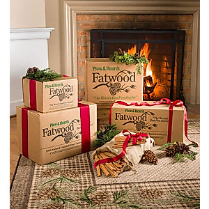 Plow & Hearth Fatwood Fire Starter | Organic Kindling Firewood Sticks | Wood Stoves | Fireplaces | Campfires | Fire Pits | Non Toxic (11 LB)