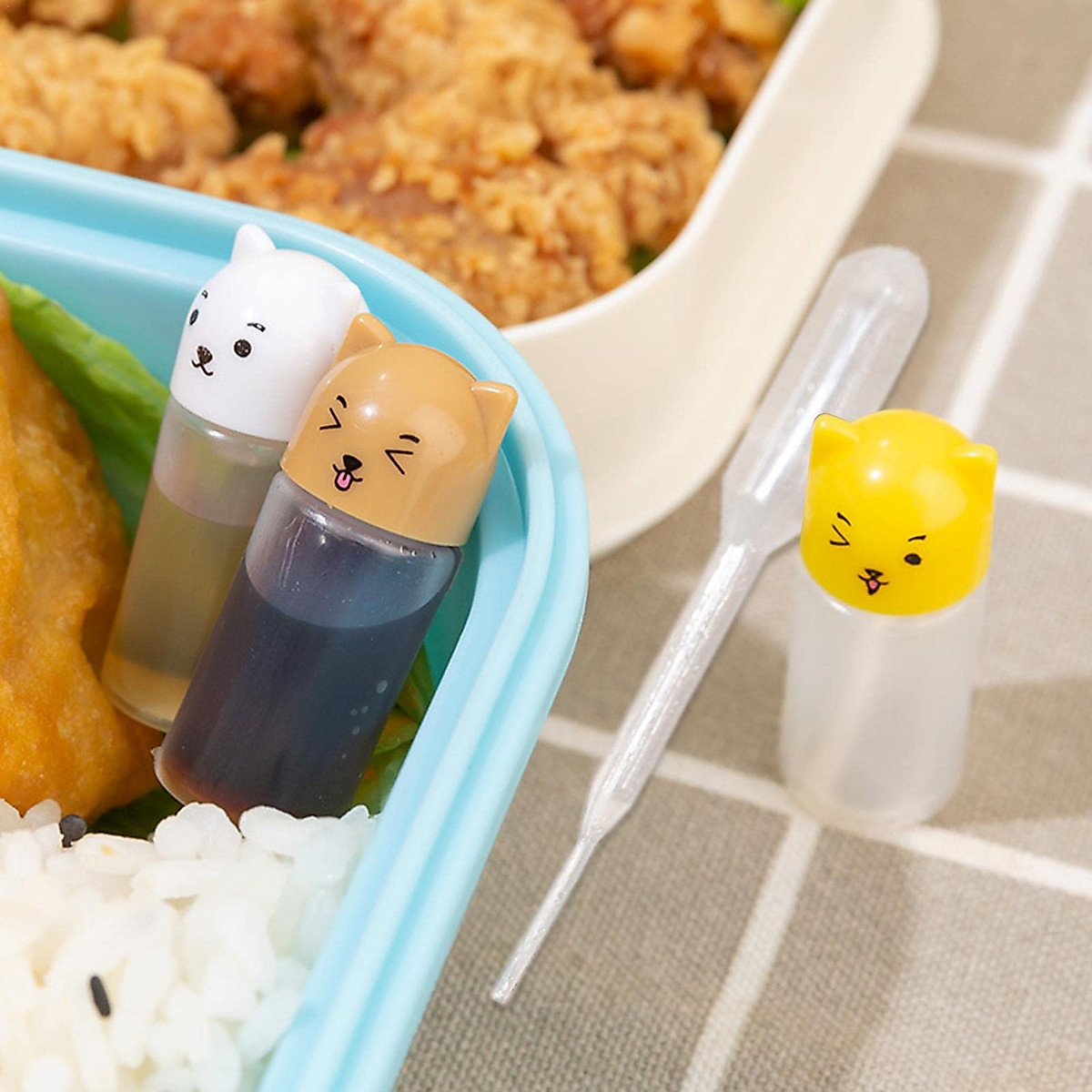 Kumprohu Mini Ketchup Bottles, Mini Condiment Squeeze Bottles Tomato Ketchup Bottle Refillable Salad Dressing Tomato Ketchup Bottle Honey Squeezable Jar Ketchup/Sauce Containers for Kids Adults