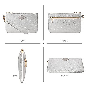 GM LIKKIE Wristlet Purse for Women, Clutch Purse Beach Bag for Summer (Silver)