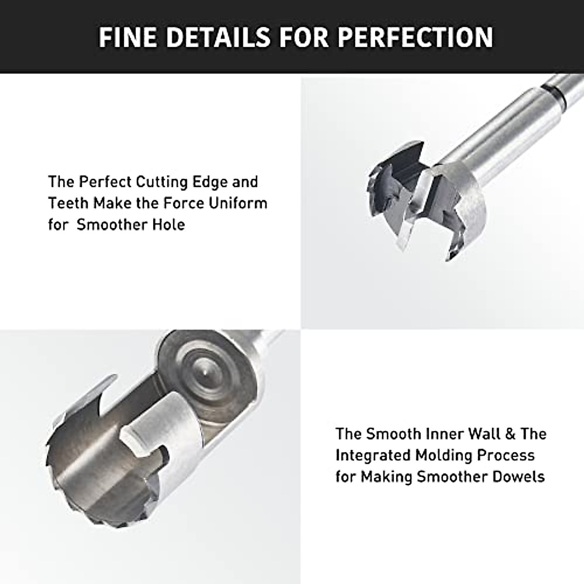 Anfrere 1-1/8" Wood Plug Cutter and Forstner Bit for Wood Cutting Tool Cork Drill Bit Knife, 3/8" Round Shank Carbon Steel Taper Tapered Cutting Tool Cork Drill Bit Knifes, WCB-A4