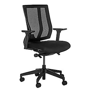Vari Task Chair (VariDesk) - Adjustable Office Chair with Armrests and Rolling Casters - Use as a Gaming Chair, Desk Chair, Computer Chair, or Ergonomic Office Chair - Easy to Assemble (Black)