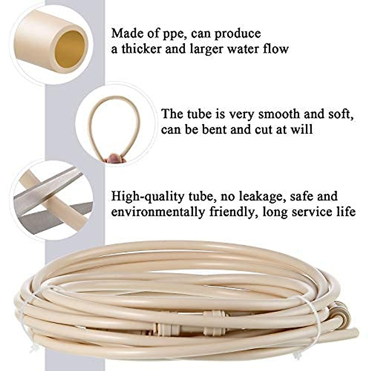 Mist Cooling System 29.5 FT/ 9 m Misting Line, 11 Brass Mist Nozzles, Faucet Connector, 30 Pieces Clip Outdoor Mister Patio Garden Greenhouse Trampoline