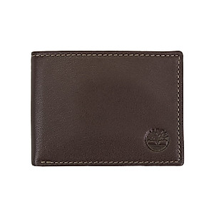 Timberland mens Blix Slimfold Leather Wallet, Brown, One Size