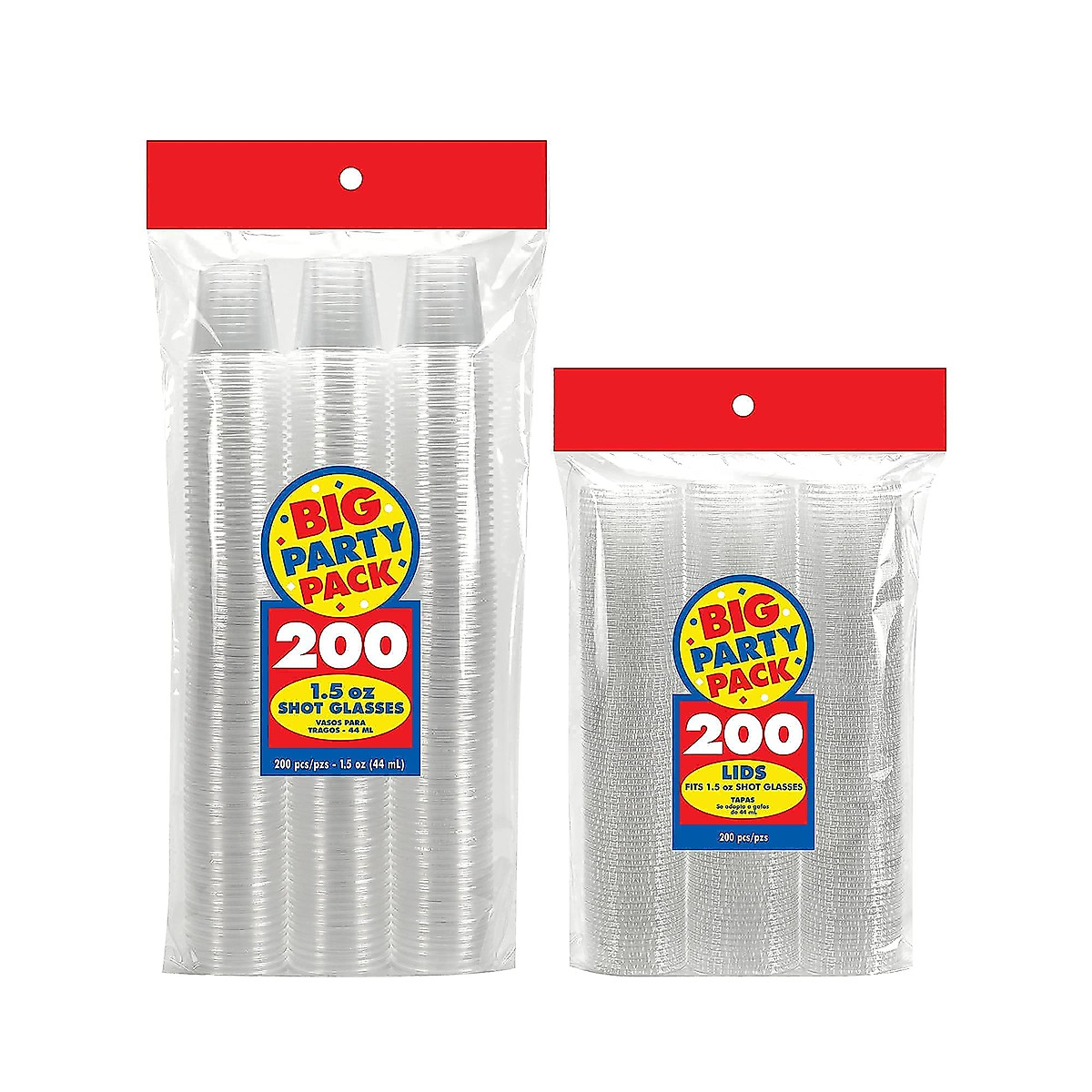 KingZak 150 Sets - 2oz, Disposable Mini Plastic Jello Shot Cups With Lids Perfect For Portion Souffle, Condiment, Dipping Sauce, Salad Dressing And More