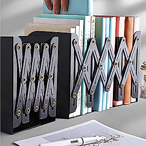 MDHAND Adjustable Bookend, Desk Magazine File Organizer Holder, Desk Organizer and Accessories for Office, Books, Papers, Extends up to 19 inches