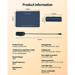 Electric Warming Tray, Food Warming Mat with Adjustable Temperature, Full Surface Heating,Rollable & Portable, Auto Shut-Off -Versatile Food Warmer for Parties Buffets Gatherings Holidays Daily Use