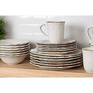10 Strawberry Street Oxford Dinnerware Set, 24 Pc, Cream