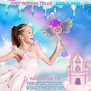 Bubble Wand for Kids Girls - Princess Bubble Wands Toddler Bubble Machine Wands Blower Age 3 4 5 6 7 8 Years Old Girl Gifts for Birthday Children's Day Party Summer Outdoor Toys Pink