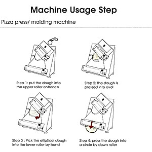 HACSYP Pizza Dough Maker, Multi-Function Electric Commercial Dough Roller Sheeter, Automatic Pizza Dough Roller Sheeter Machine,Thickness 0.5-5.5mm (Color : 40cm)