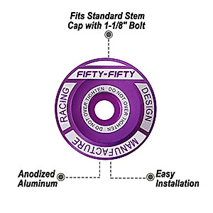 FIFTY-FIFTY Bike Headset Top Cap with Bolts, 1-1/8 Stem Top Cap with Bolt for MTB, Road Bike (Purple)
