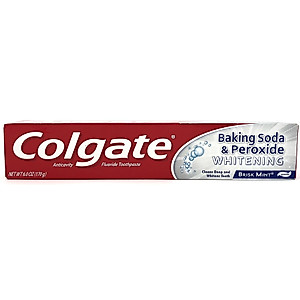 Colgate Baking Soda and Peroxide Whitening Toothpaste, Brisk Mint, 6 oz (Pack of 3)
