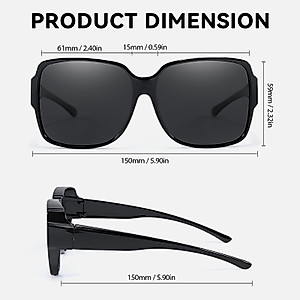 SIPHEW Polarized Fit over Sunglasses for Women, Oversized Square Shades UV400 Protection for Driving & Outdoors